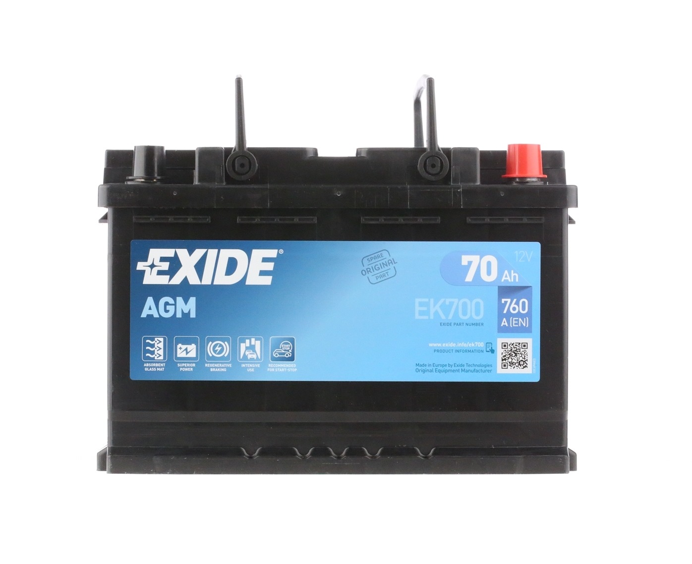 Starterbatterie 70Ah, 760A, 12V EK700 von EXIDE
